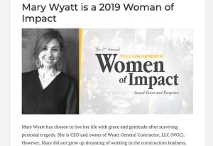 Mary Wyatt is a 2019 Woman of Impact | Wyatt Builds